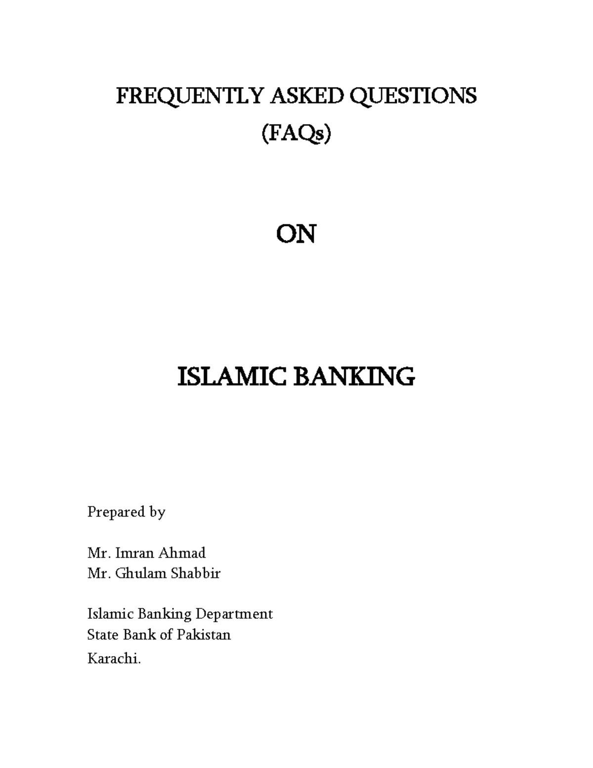 Islamic Banking FAQ: Understanding Principles and Practices ...