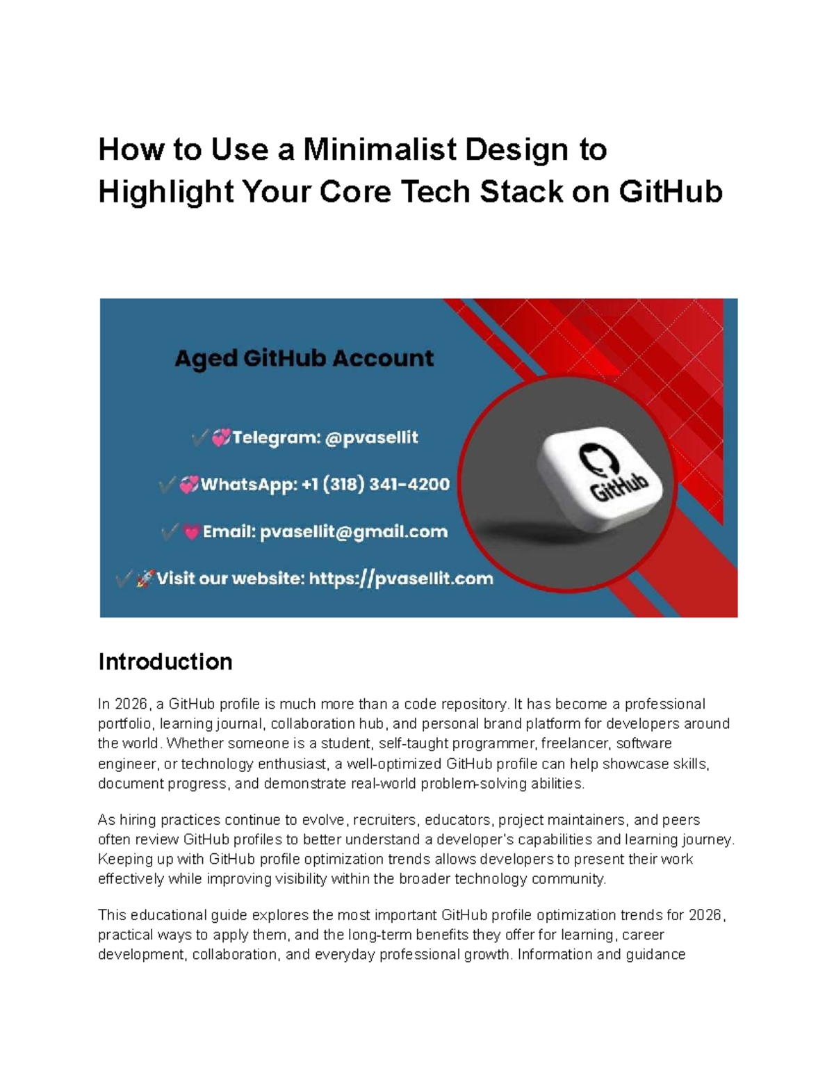 Optimizing Your GitHub Profile: A Minimalist Approach for 2026 - Studocu