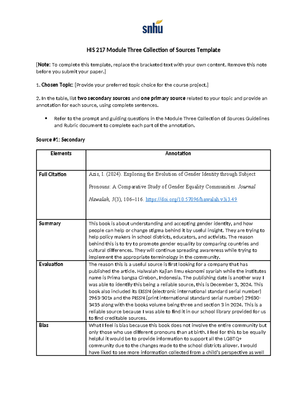 HIS 217 Module Three Source Collection & Annotations Guide - Studocu