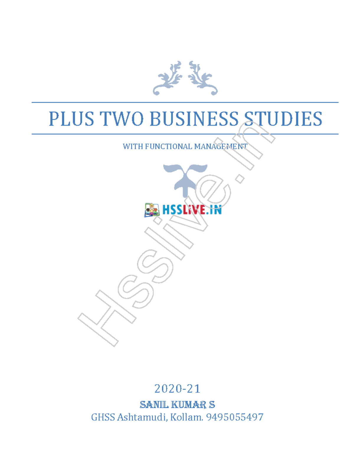 HSSLIVE XII Business Studies Study Notes: All Chapters Overview - Studocu