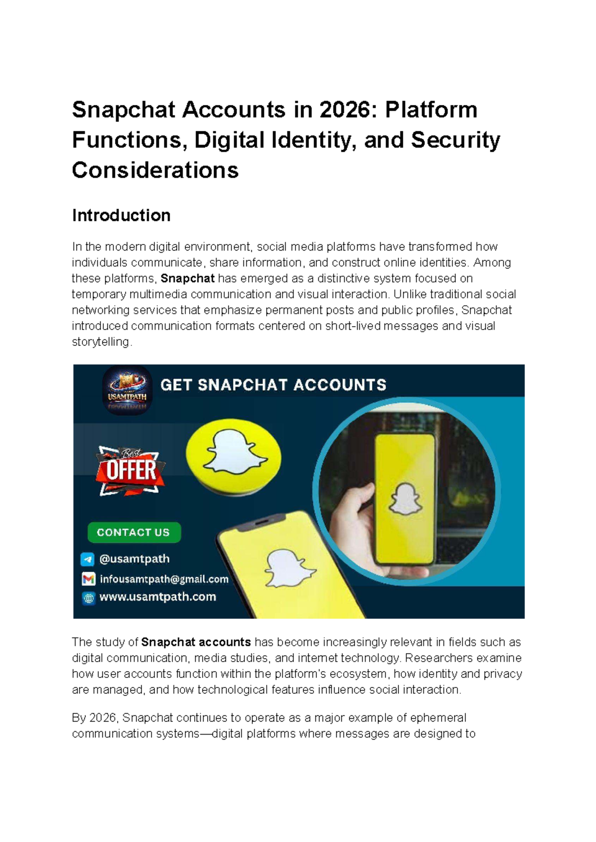 Snapchat Accounts in 2026: Functions, Identity, and Security Insights ...