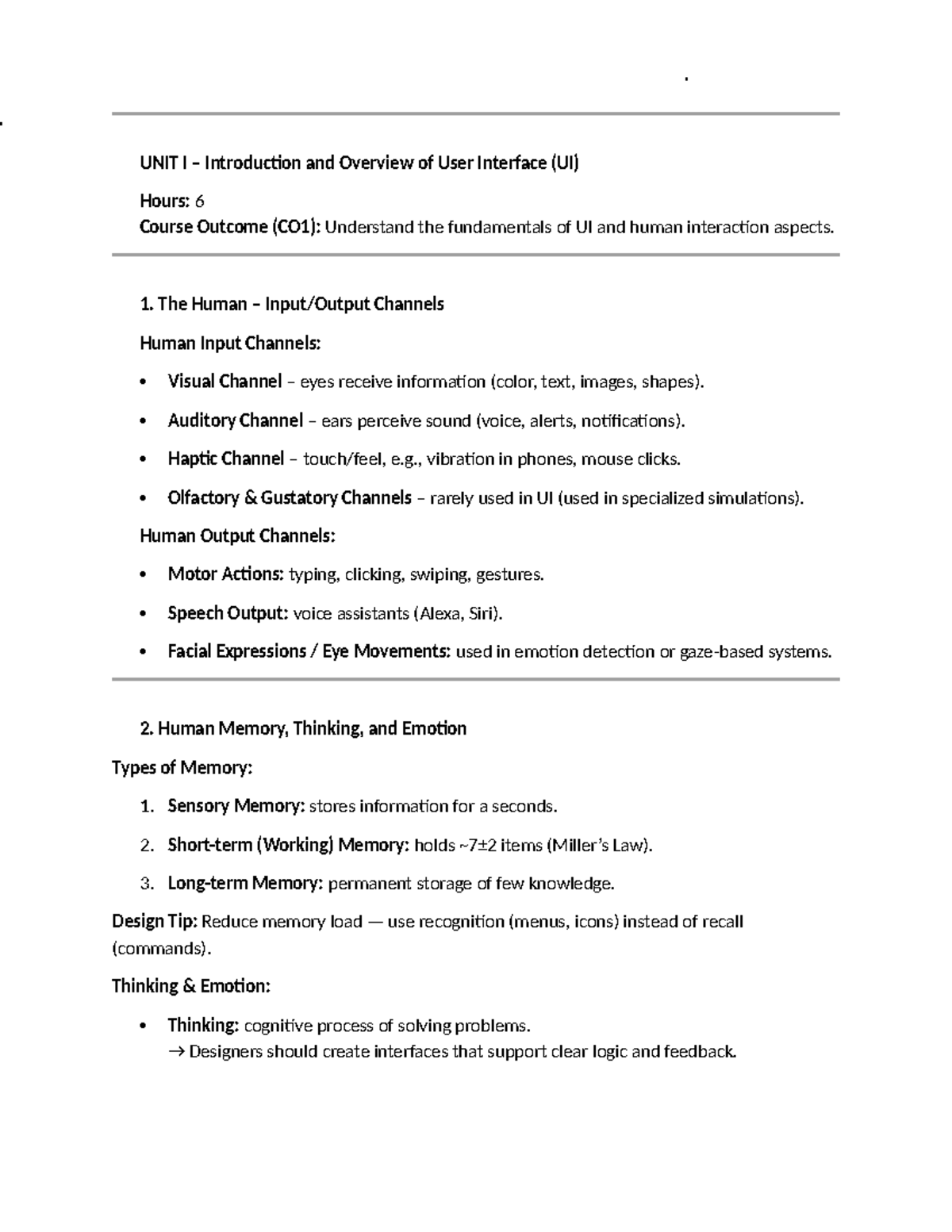 UI UX Study Plan: Unit I & II Overview and Key Concepts - Studocu
