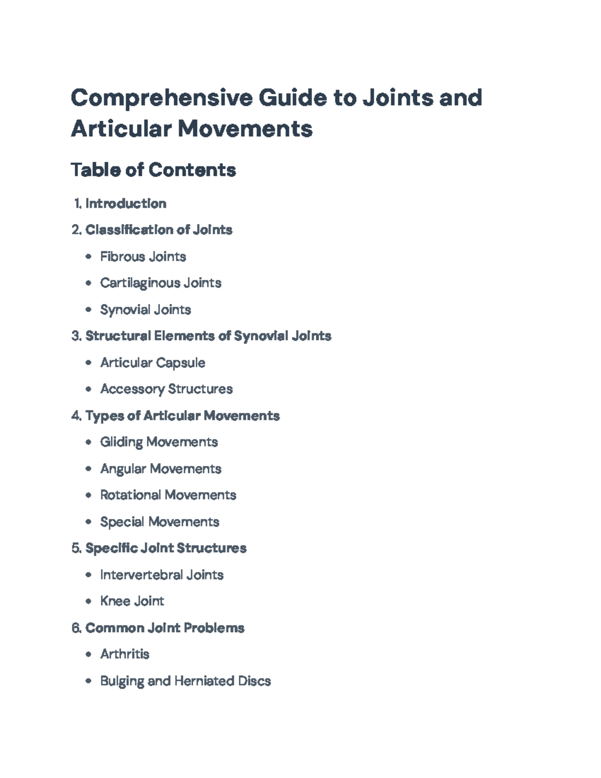 Comprehensive Guide to Joints and Articular Movements in Anatomy - Comprehensive Guide to Joints ...