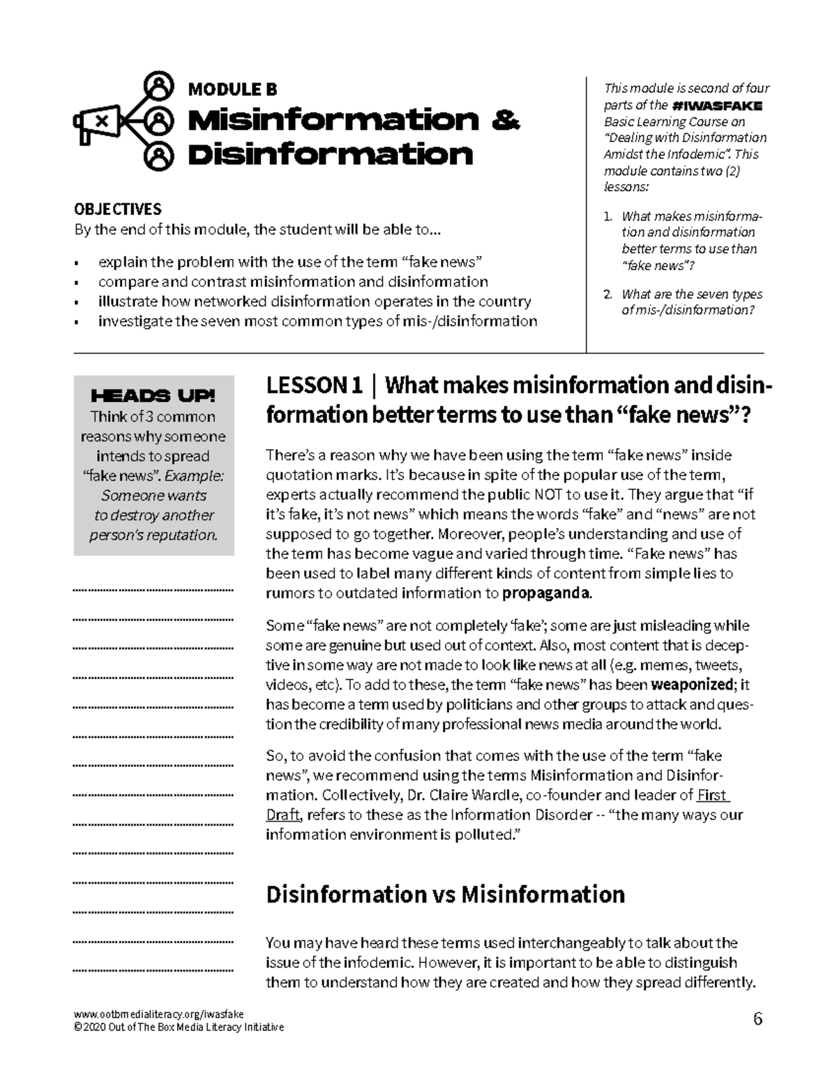 Module B Misinformation And Disinformation Theres A Reason Why We Have Been Using The Term