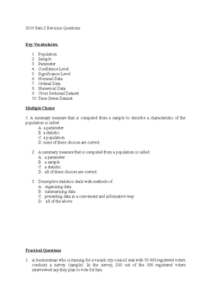 EC 203 Tutorial 2 sampling 17 - The University of the South Pacific ...