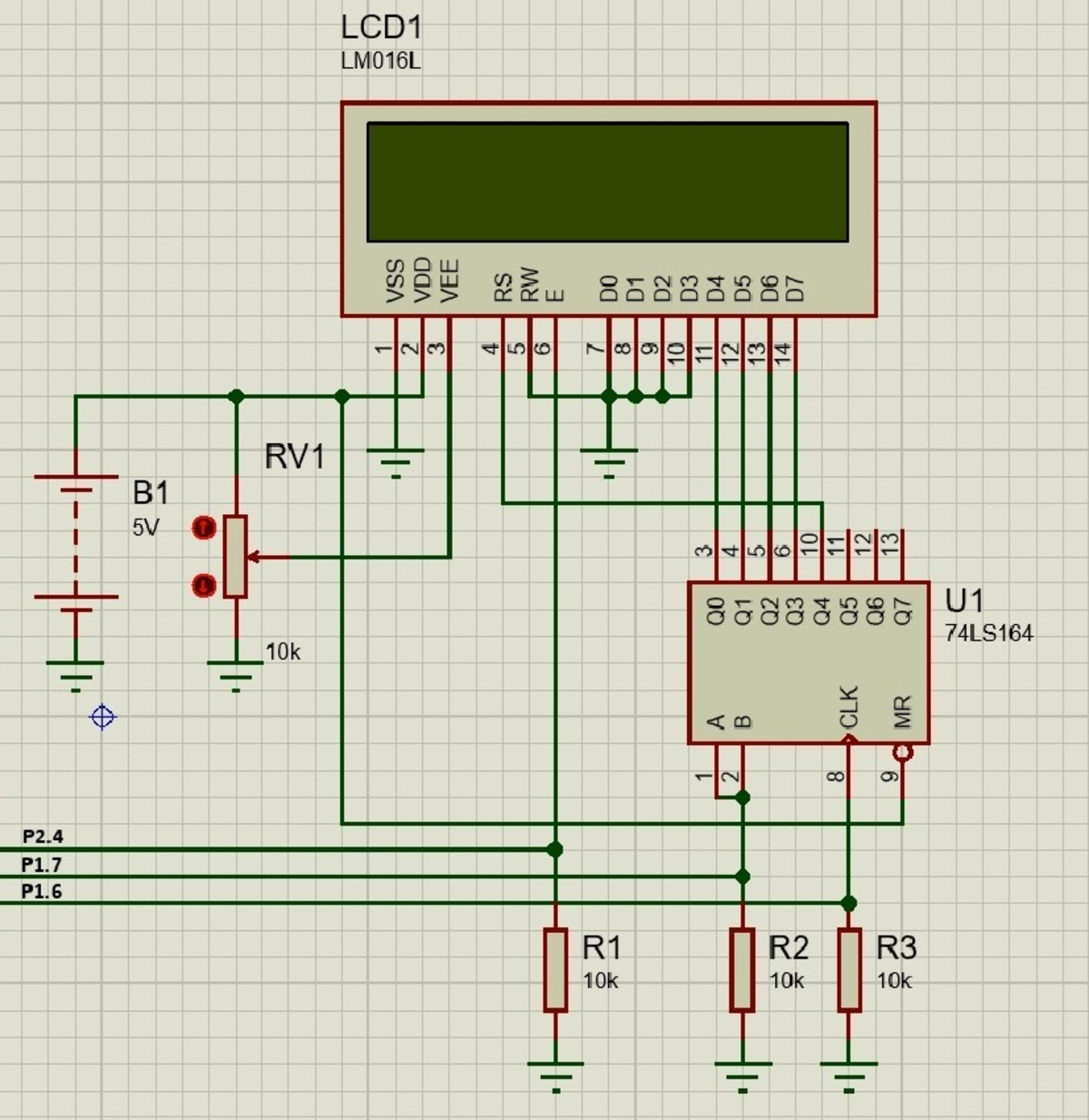 Circuito LCD conexiones - Microcontroladores - LCD1 LM016L 85882886 B1 ...