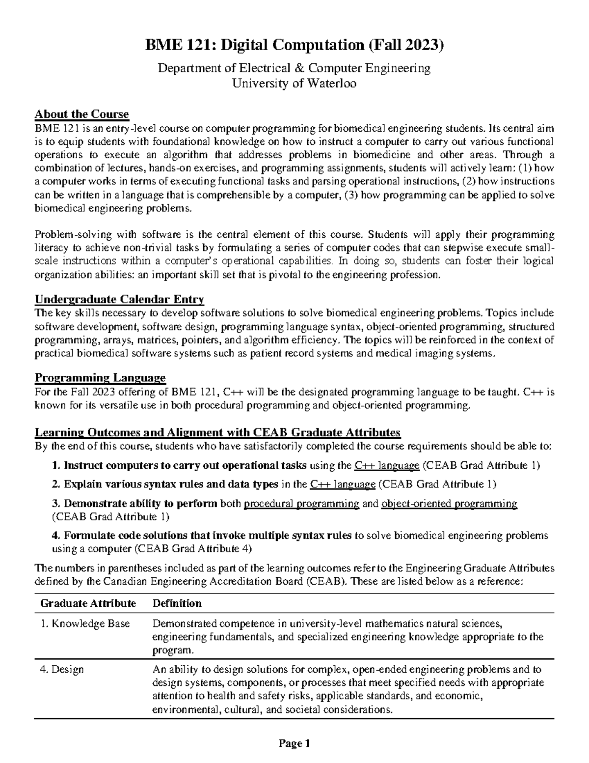 BME121-Fall 2023 Syllabus: Digital Computation Overview - Studocu