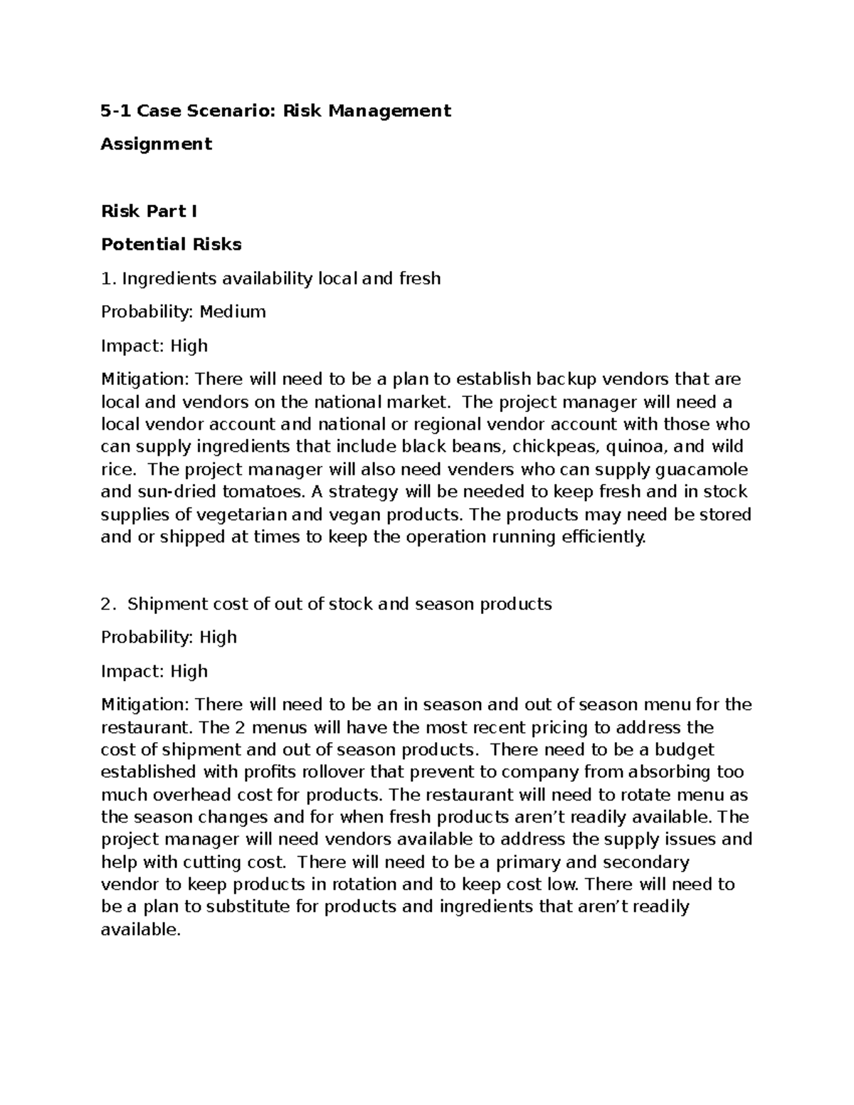 5 - These are the notes for module 5 - 5-1 Case Scenario: Risk ...