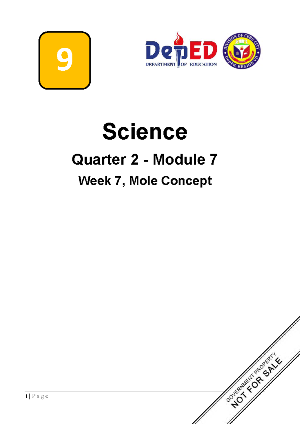 9 Science Quarter 2 Module 7: Understanding the Mole Concept - Studocu