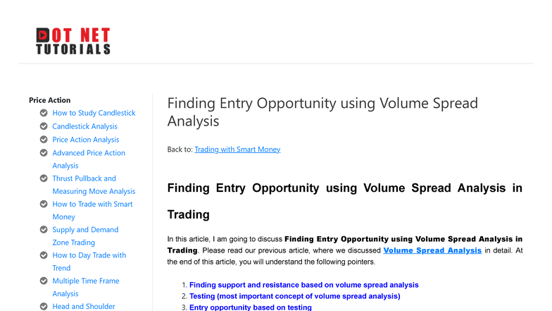 Finding Entry Opportunities: Volume Spread Analysis in Trading - Studocu