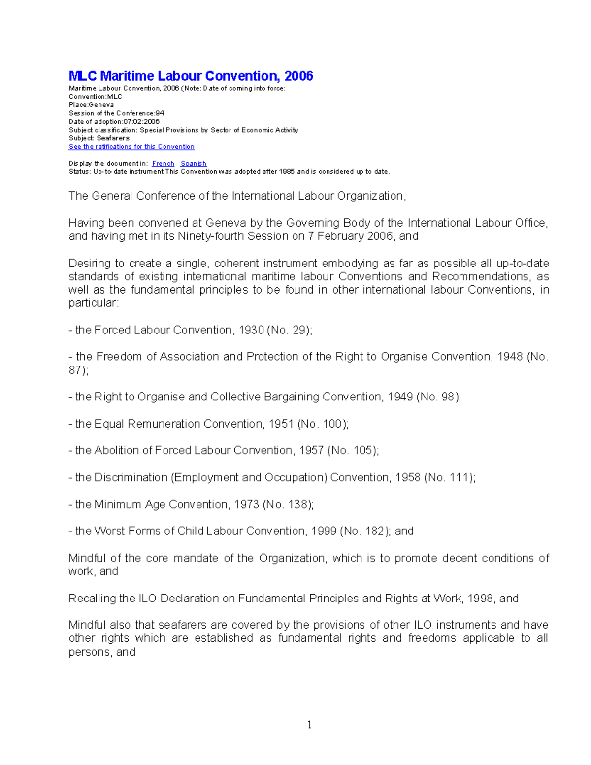 MLC 2006: Comprehensive Overview of the Maritime Labour Convention ...