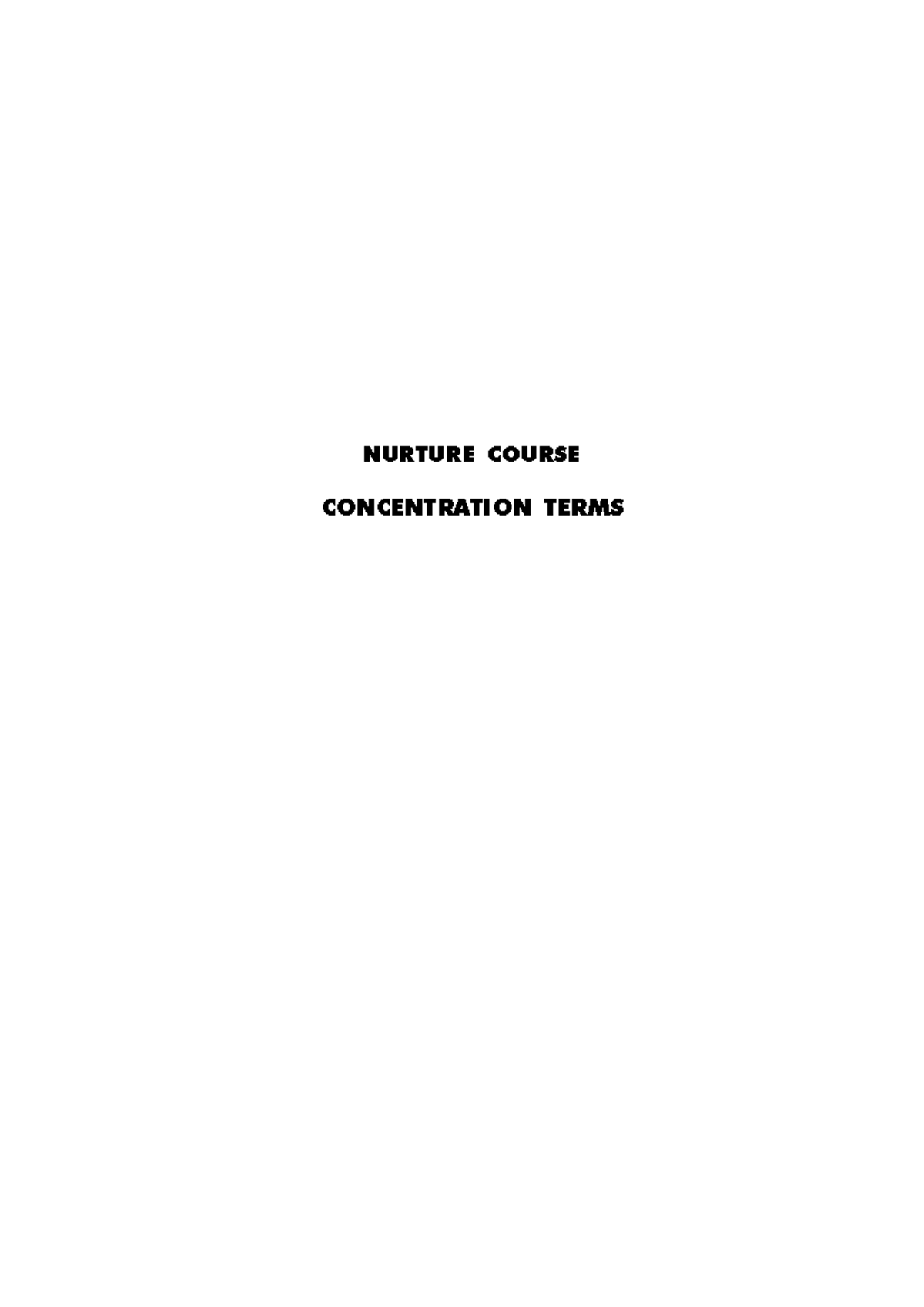 Concentration Terms Study Guide for NURTURE Course 2.2 ALLEN - Studocu