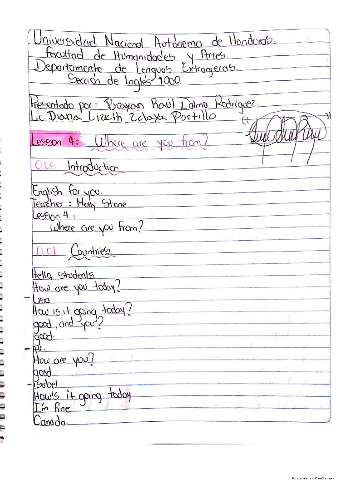 U1T4a14 - Lesson 4: Where Are You From? English Notes - Studocu