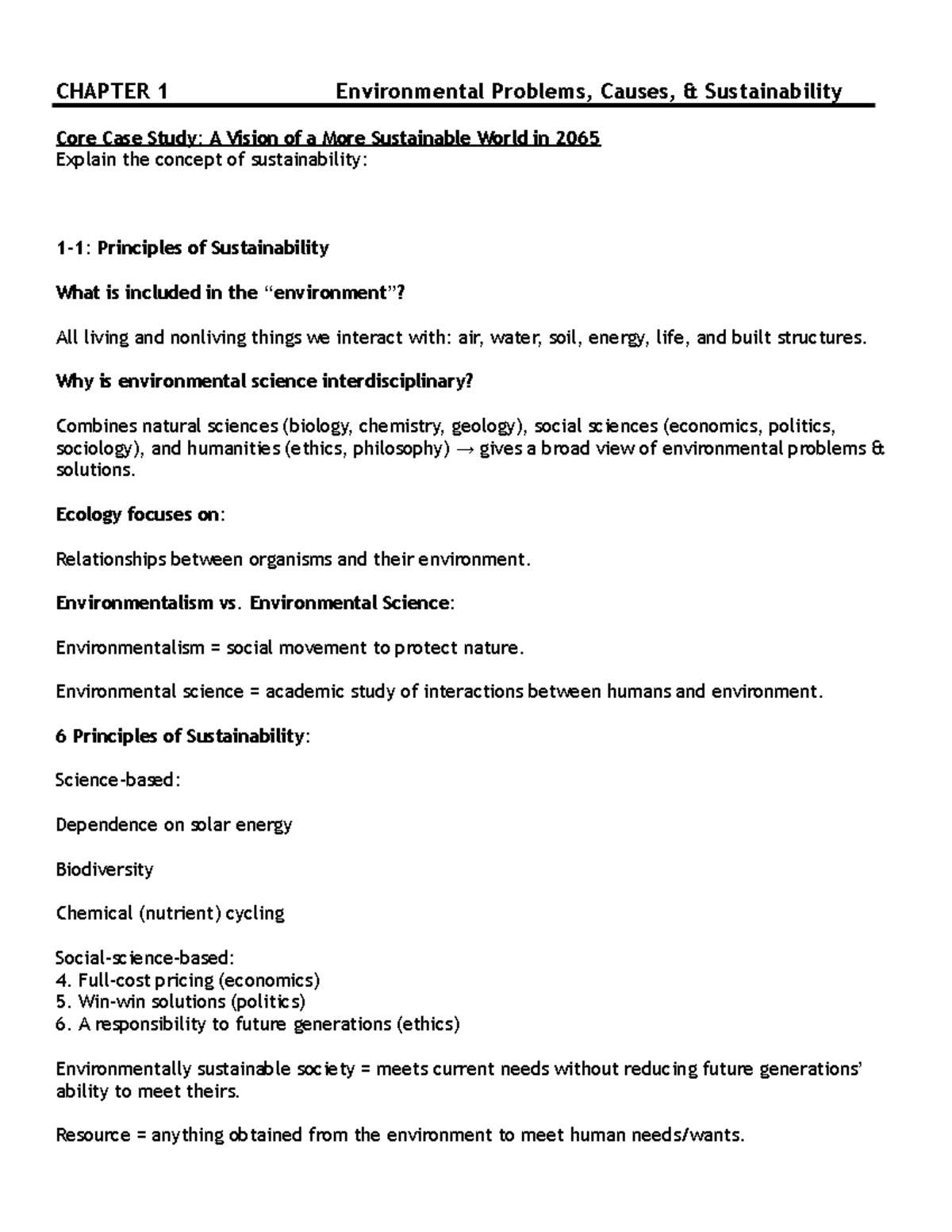 APES 2022 Study Guide: Chapters 1 & 2 on Environmental Science - Studocu