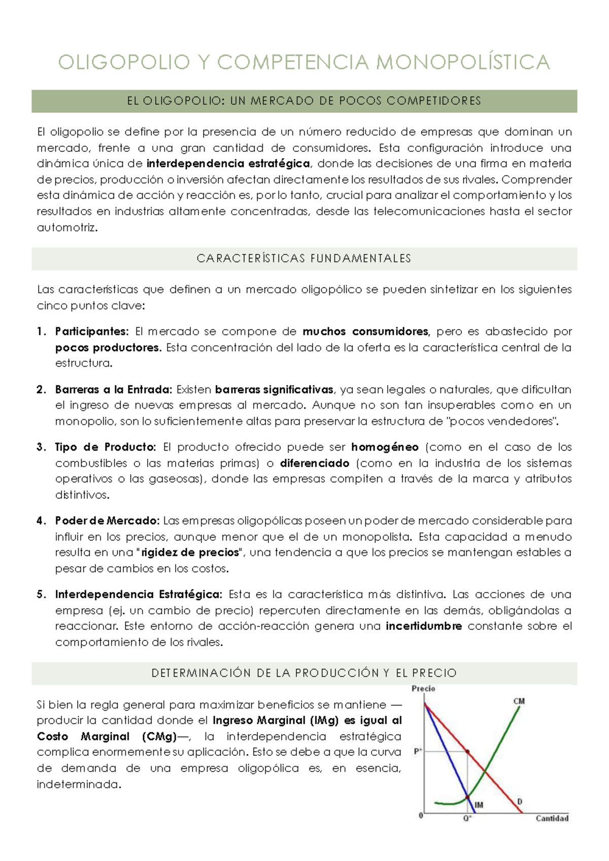 OLI 101: Oligopolio y Competencia Monopolística - Análisis y ...