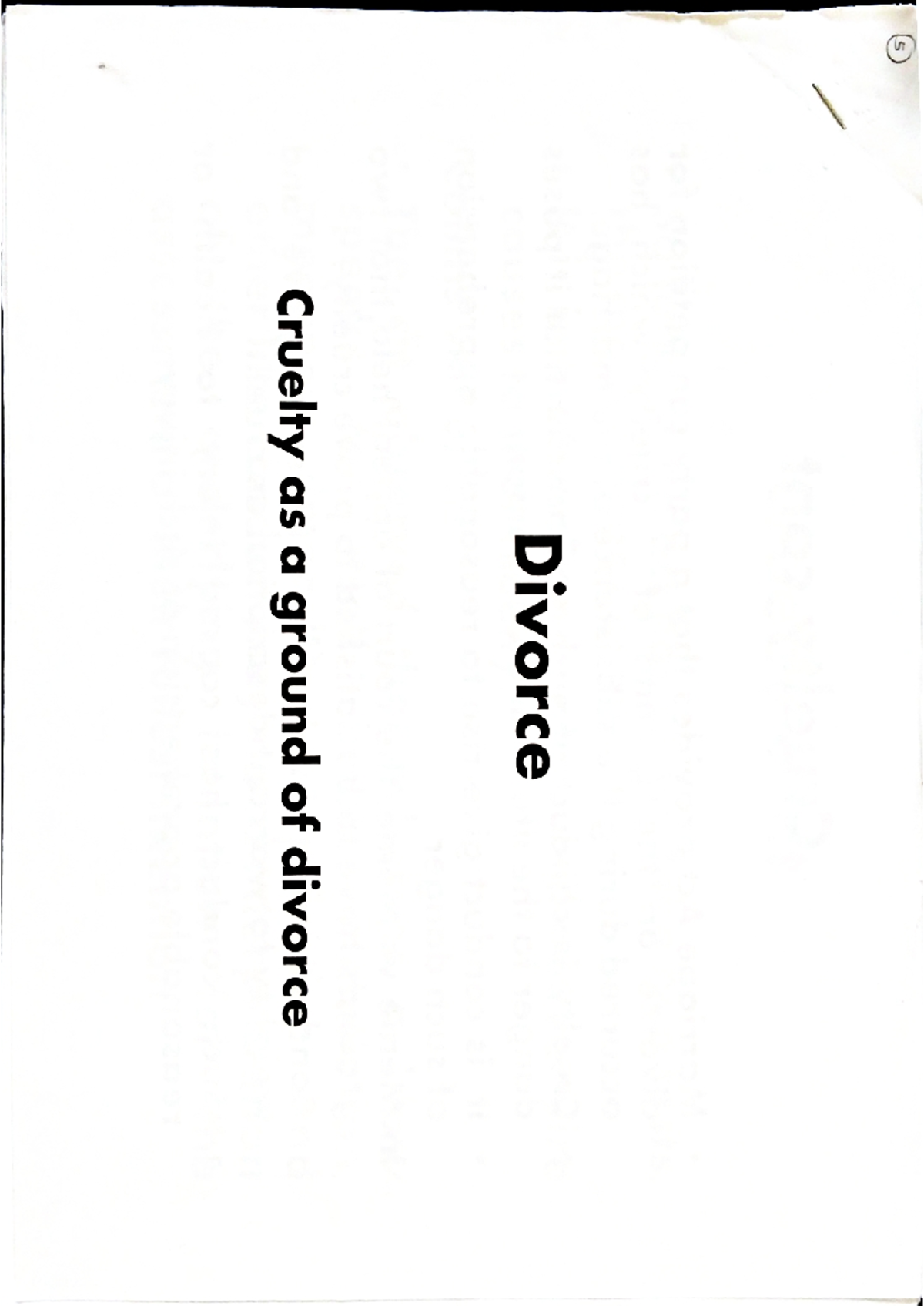 Family Law Notes: Divorce Grounds of Cruelty (5) - Studocu