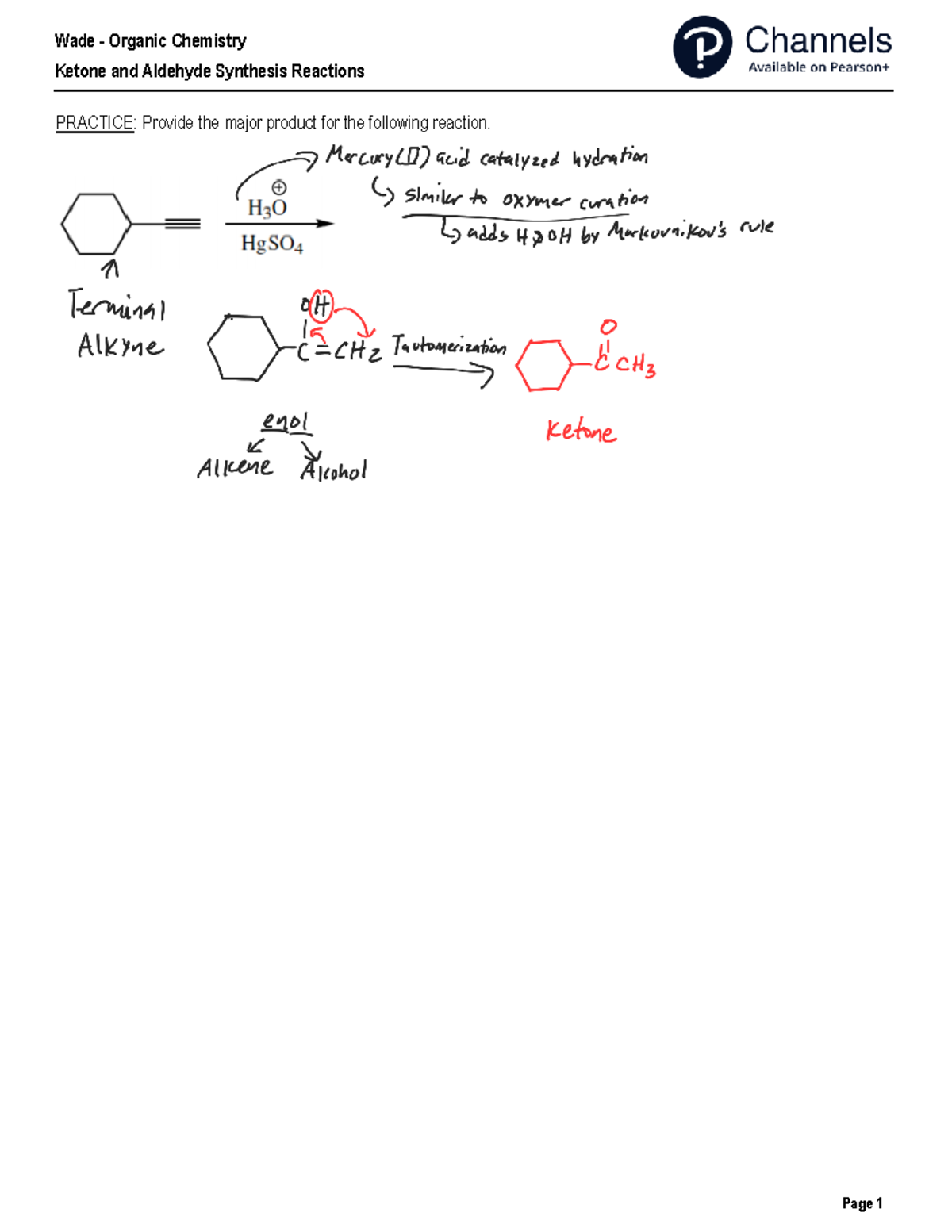 Ketone and Aldehyde Synthesis Reactions-worksheet 241111 194335 - CHE ...