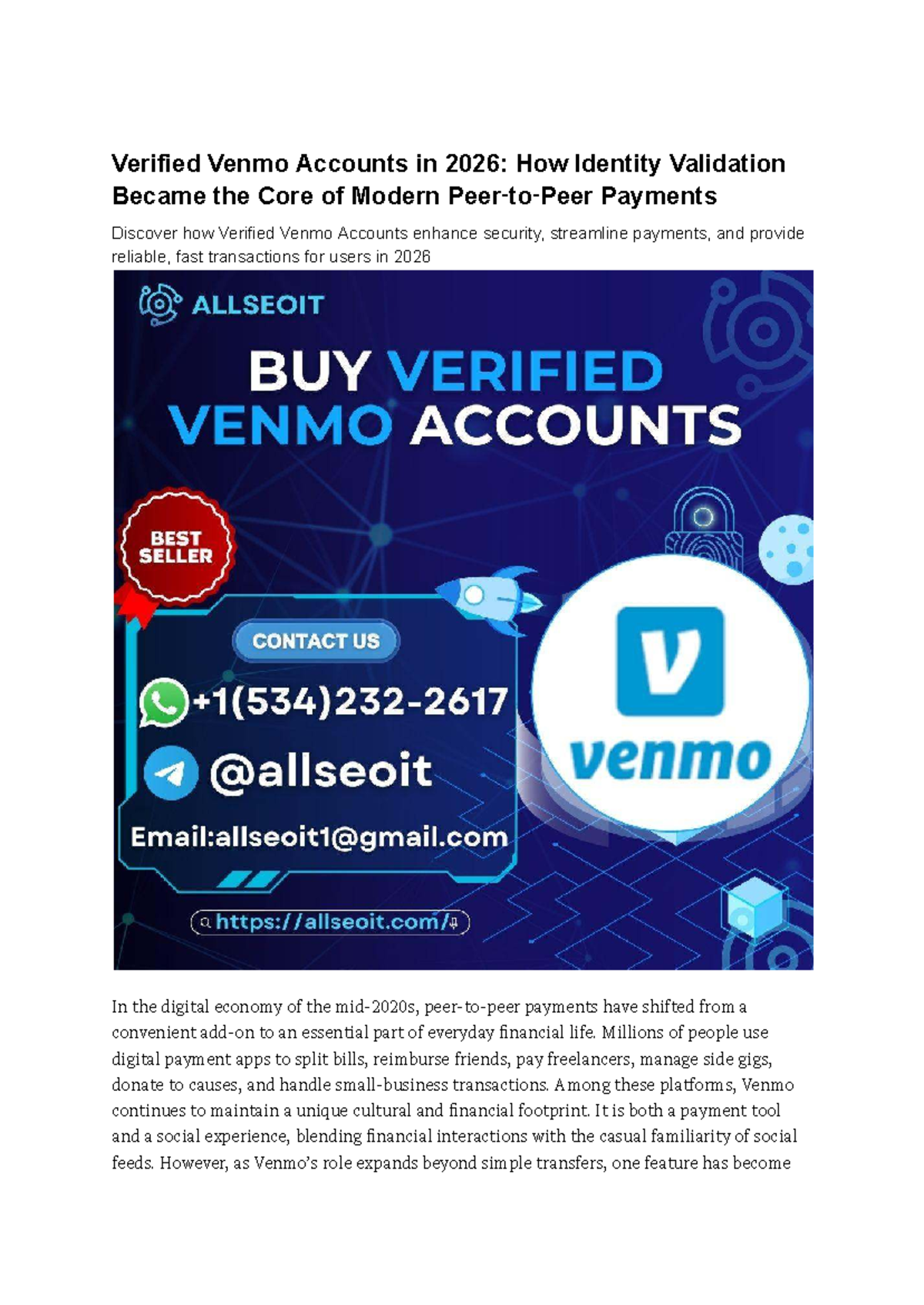 Verified Venmo Accounts in 2026: Security, Trust, and Payment Evolution ...