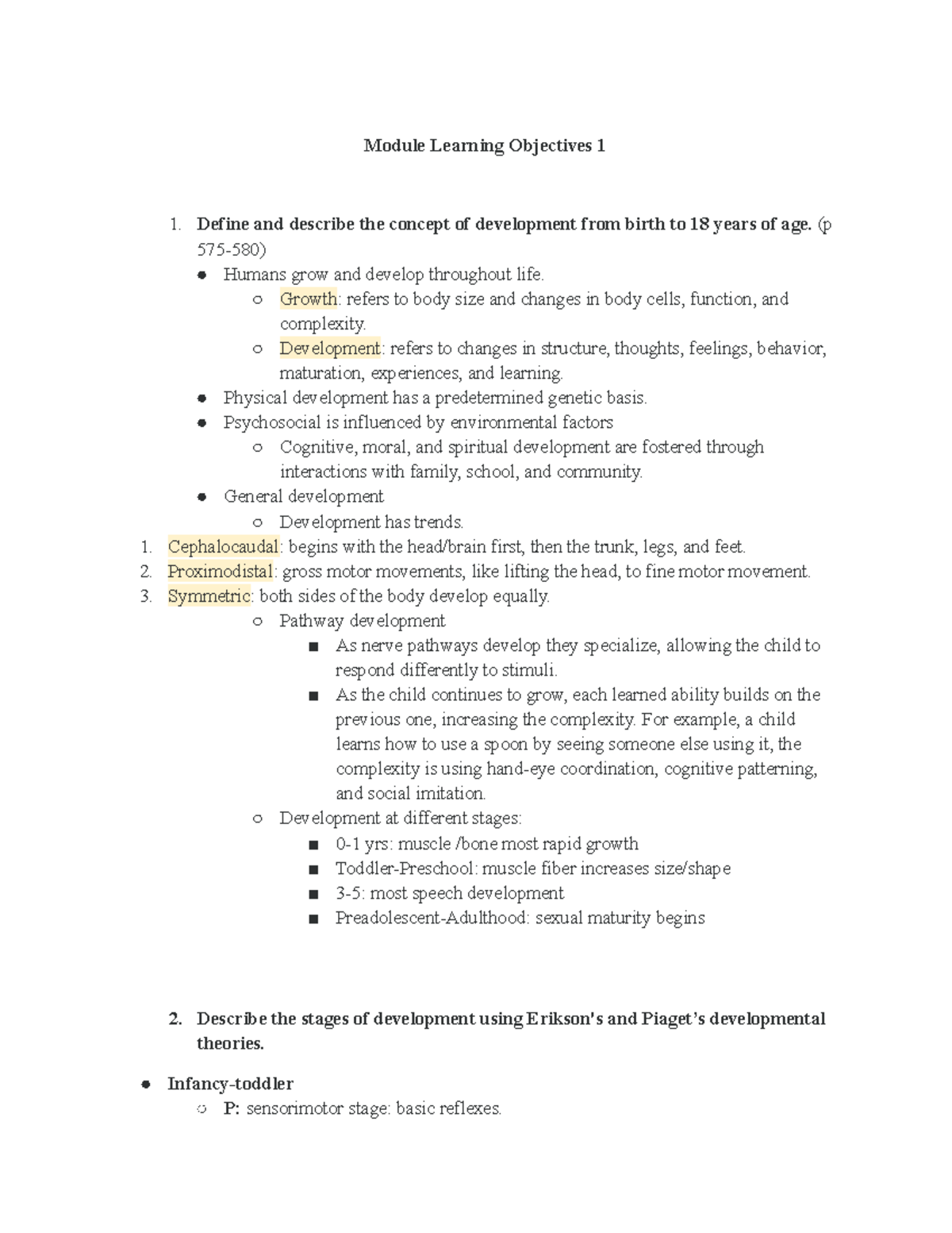 Nur1023c mod 1 - Module Learning Objectives 1 1. Define and describe ...