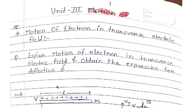 Physics CH 3 - Motion of Electrons in Electric and Magnetic Fields ...