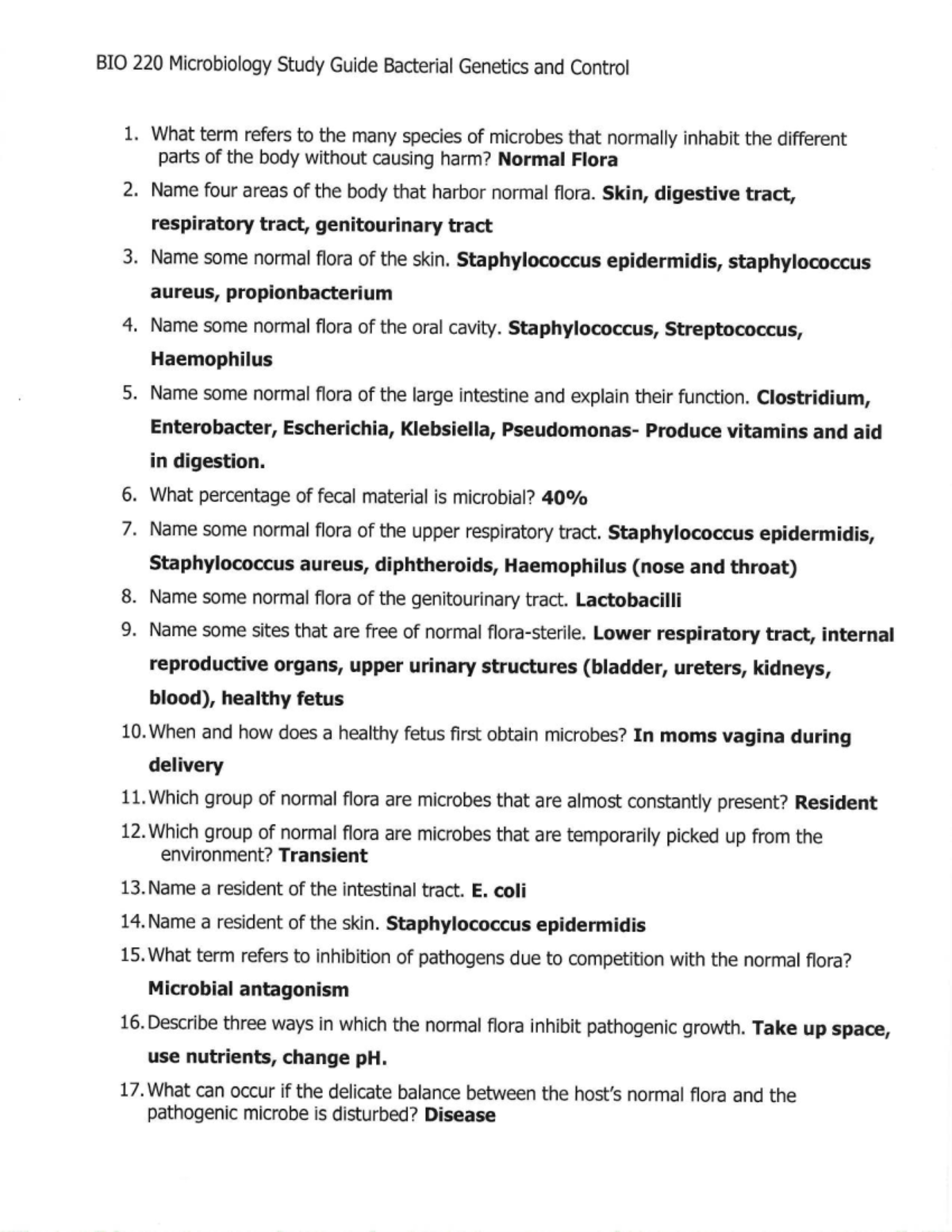 BIO 220 Microbiology Study Guide: Bacterial Genetics & Control - Studocu