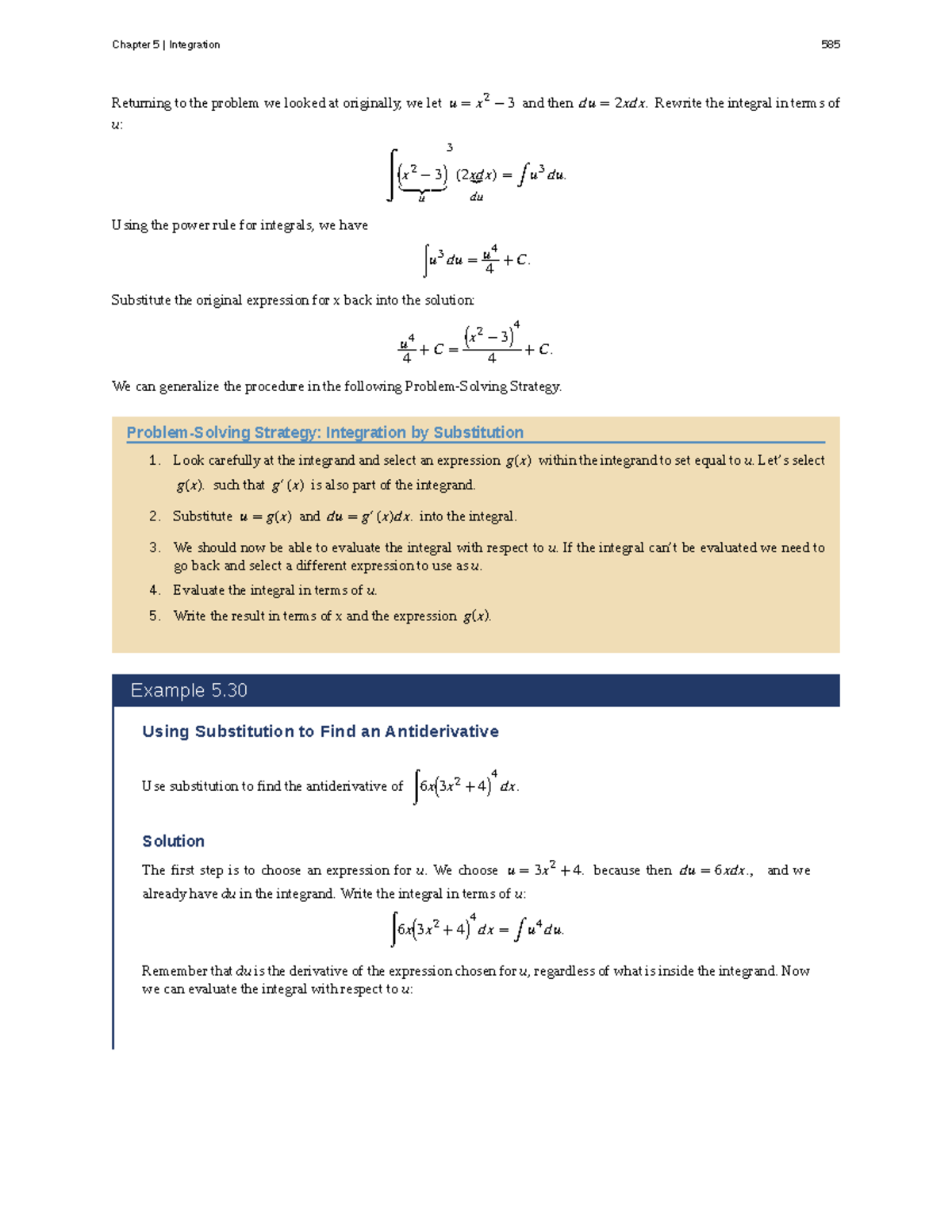 Chapter 5: Integration Techniques - Substitution Method (Calc 585 ...