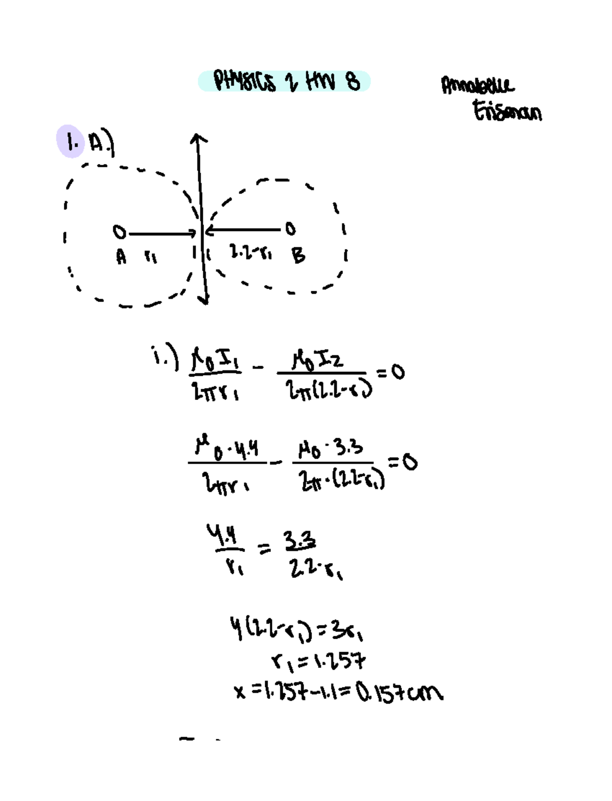 Physics 2 HW 8 - Homework 8 - PHYSICS ZAN 8 Annabelle Erisman 1 A a p y ...