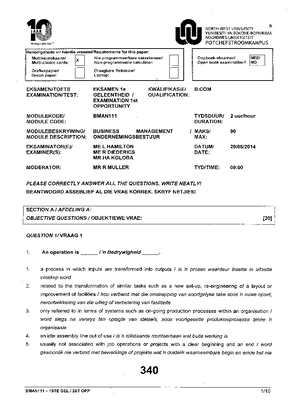 BMAN 111 (Eng) - Bman 111 - business and completing this study unit ...