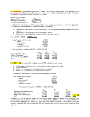 AE212 - M7 Process Costing LOST Units - MODULE 7 – PROCESS COSTING LOST UNITS AE212: Cost ...
