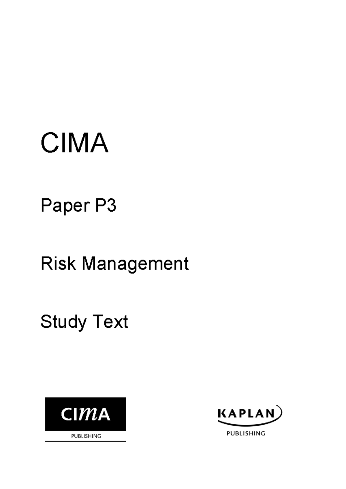 P3 - CIMA Risk Management Study Material and Exam Preparation Guide ...