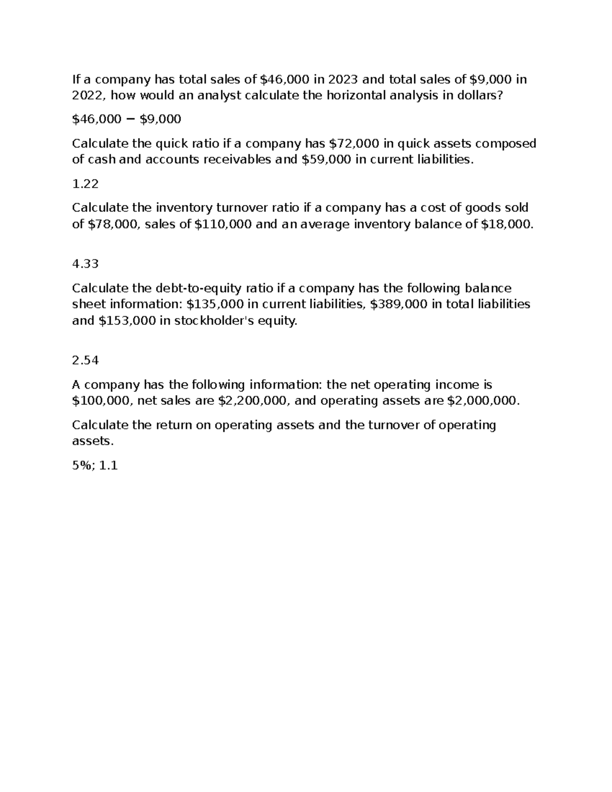 Managerial Accounting Unit 3.1: Financial Ratios & Analysis Techniques ...
