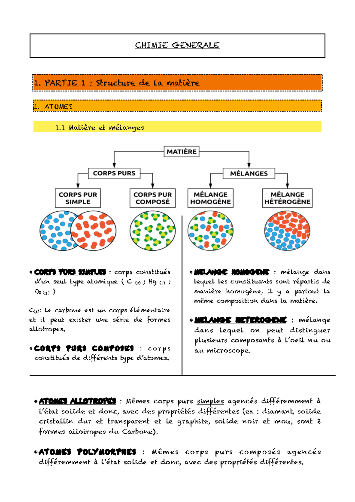 Chimie Générale CHM101: Structure de la Matière et Atomes - Studocu