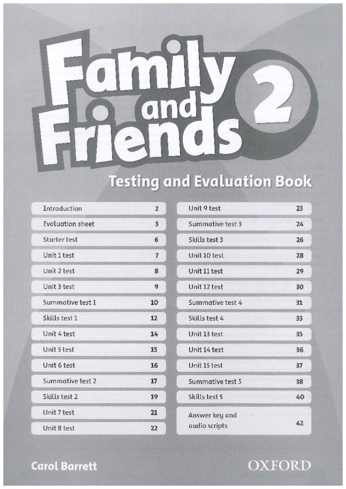 Family and Friends 2 Testing & Evaluation Guide: Unit Tests ...
