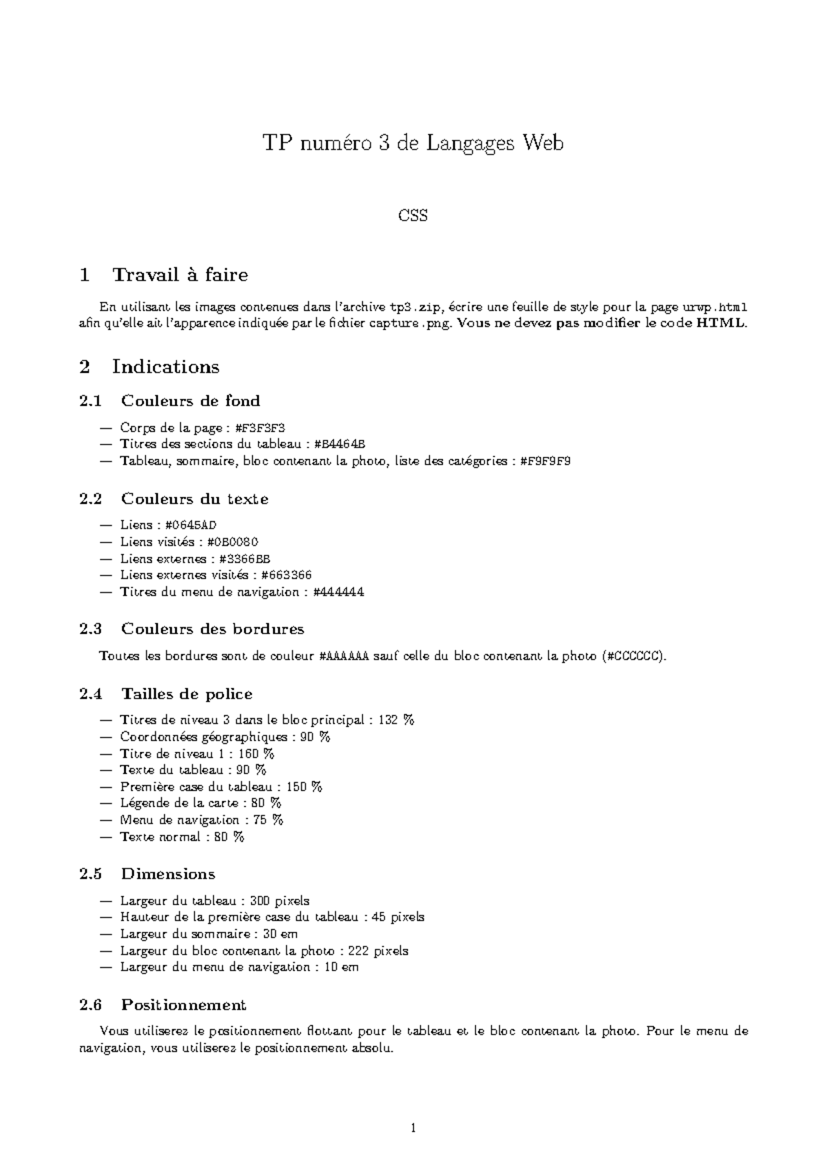 Tp3 - travaux pratique sur les langage web. - TP numéro 3 de Langages ...