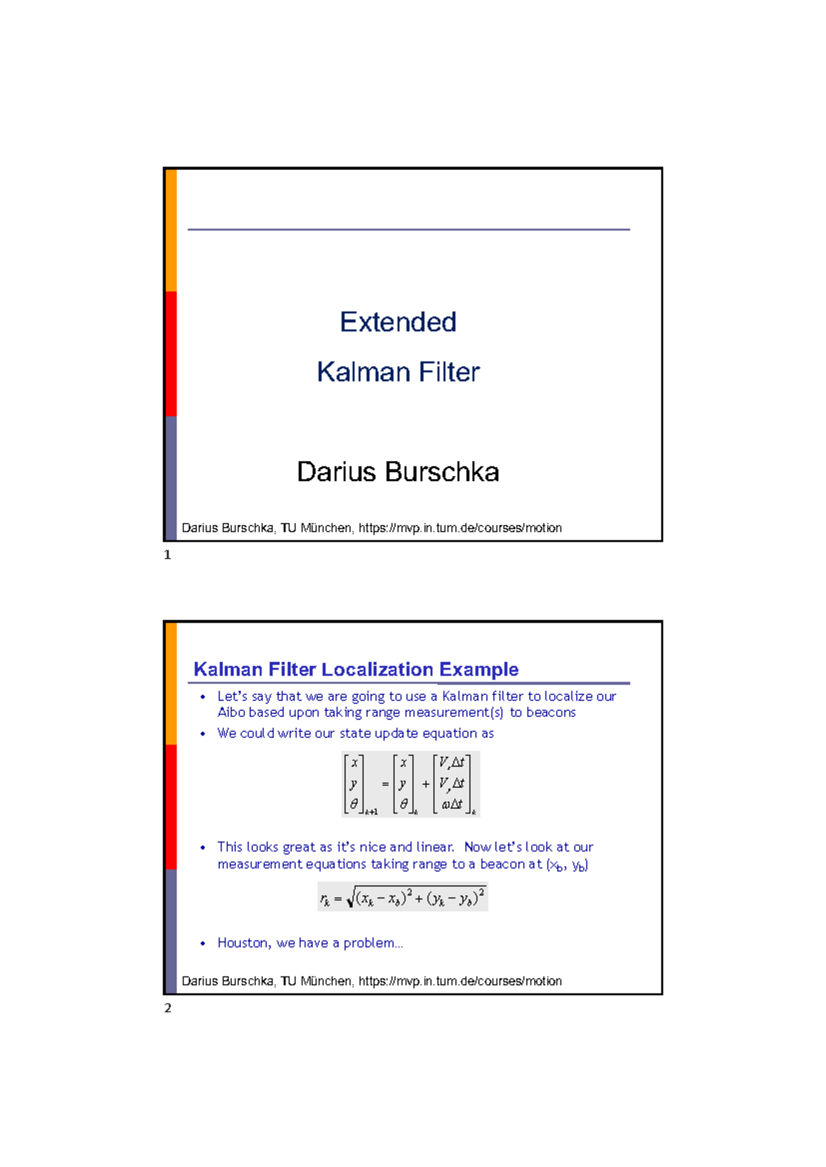 8-Extended Kalman Filter and SLAM Overview - Studocu