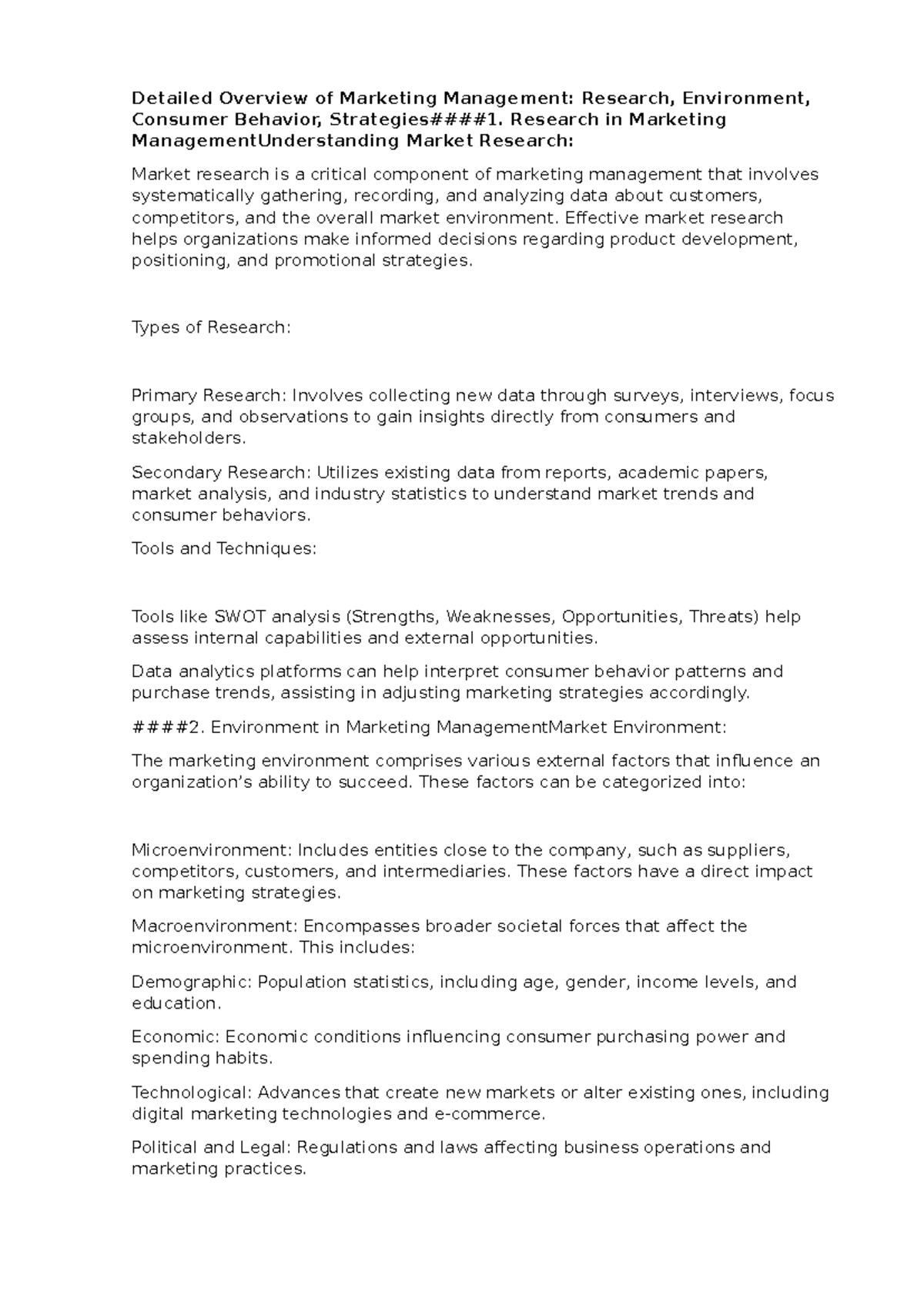 Detailed Overview of the case - Detailed Overview of Marketing ...