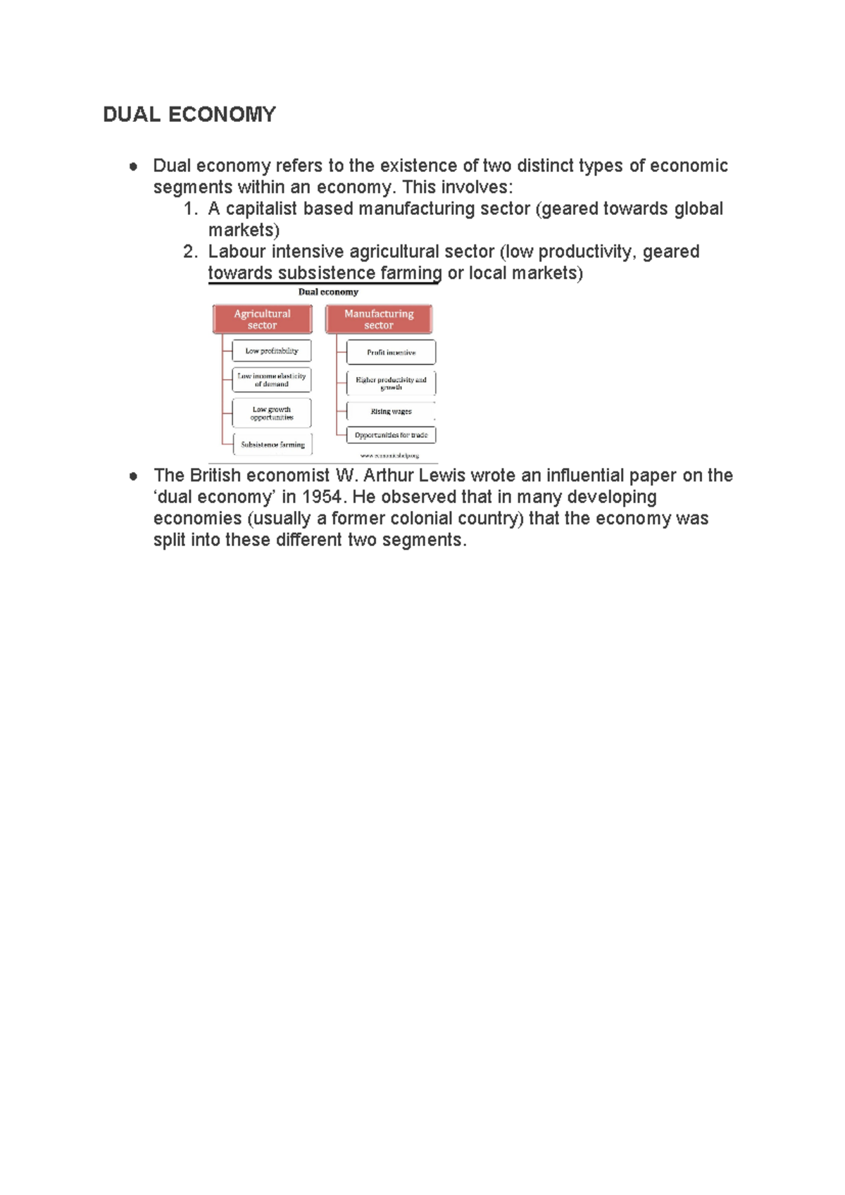 Dual Economy-1 - Summary BA Economics - DUAL ECONOMY Dual economy ...