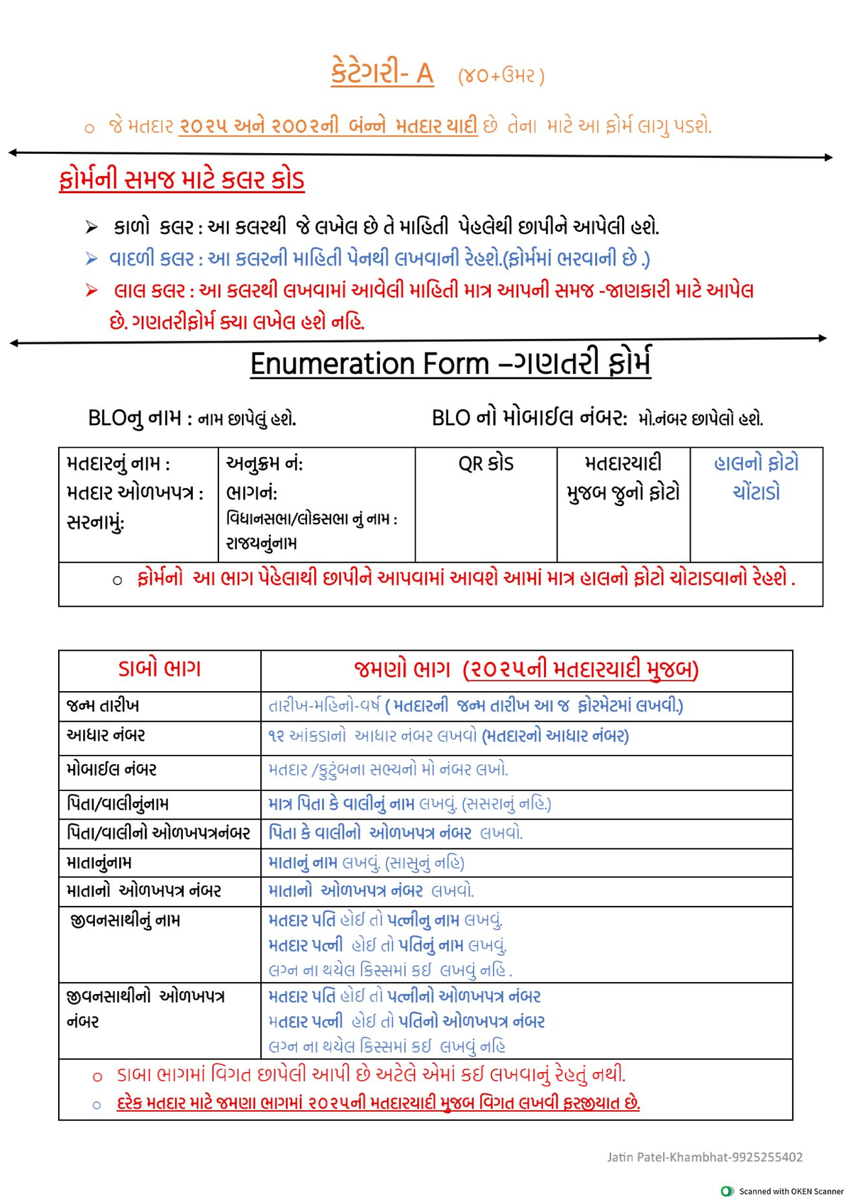 SIR Form Filling Perfect Sample - ABCDEF 213PH - Studocu