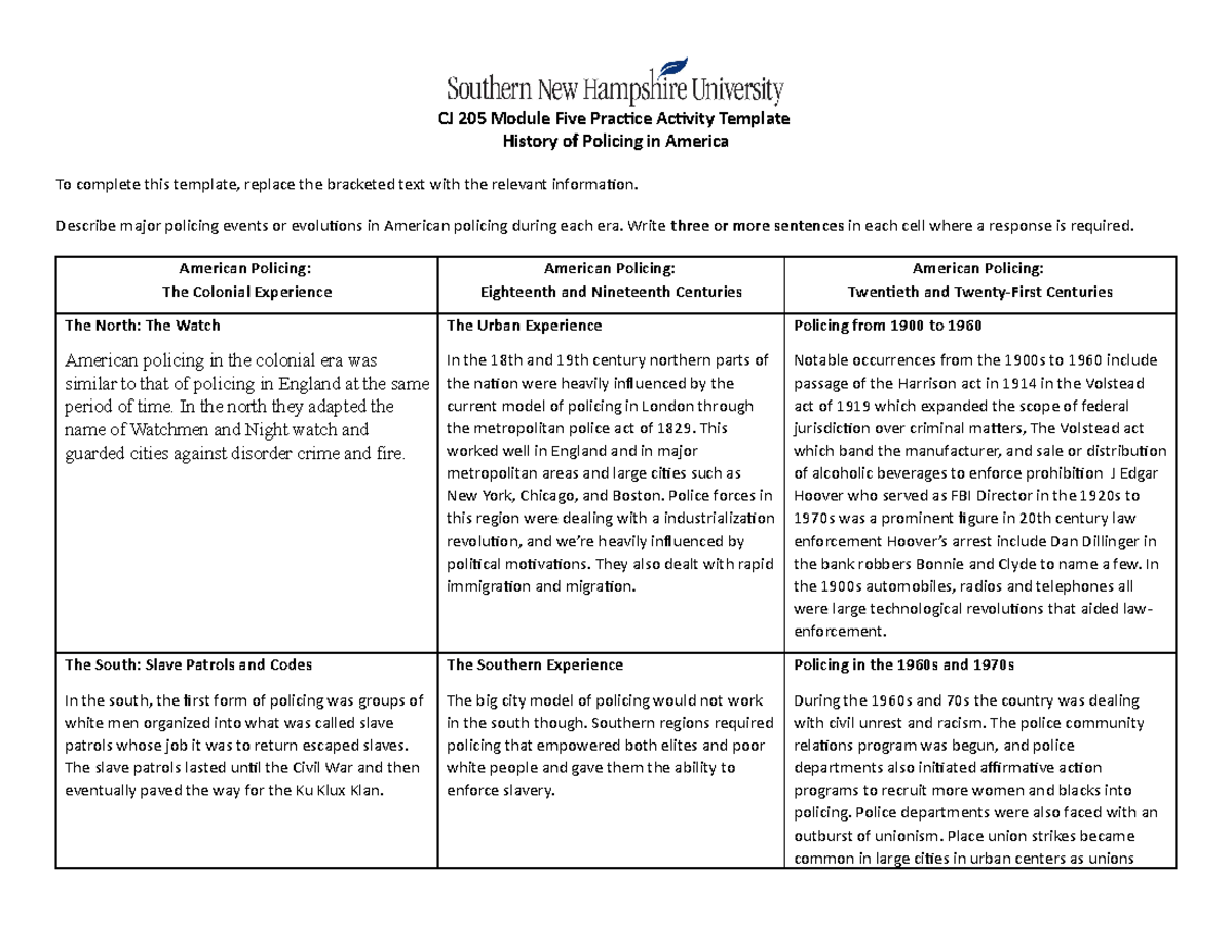 CJ+205+Module+Five+Practice+Activity+Template+(1)+final - CJ 205 Module ...