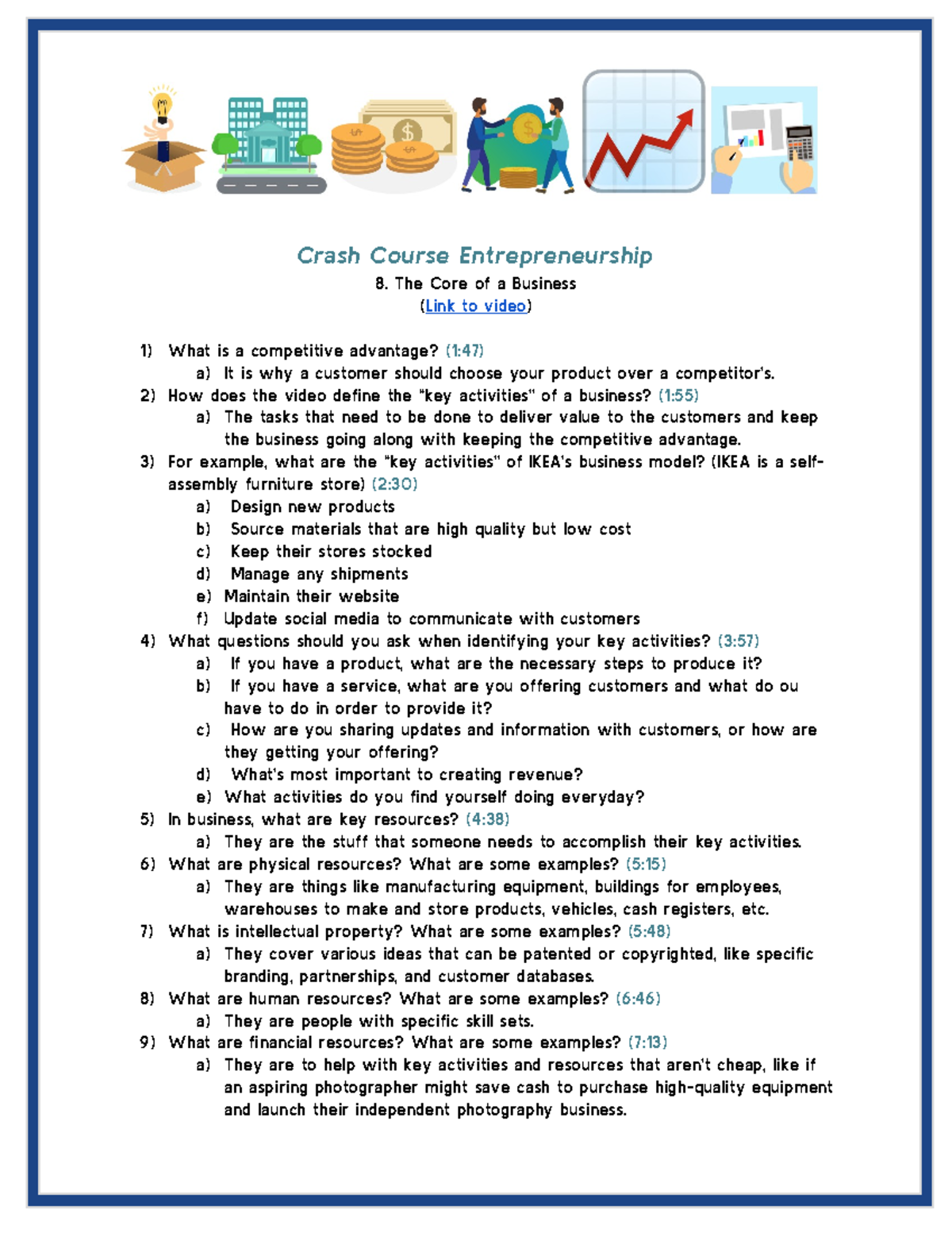 (Crash Course) 8. The Core of a Business - Crash Course ...