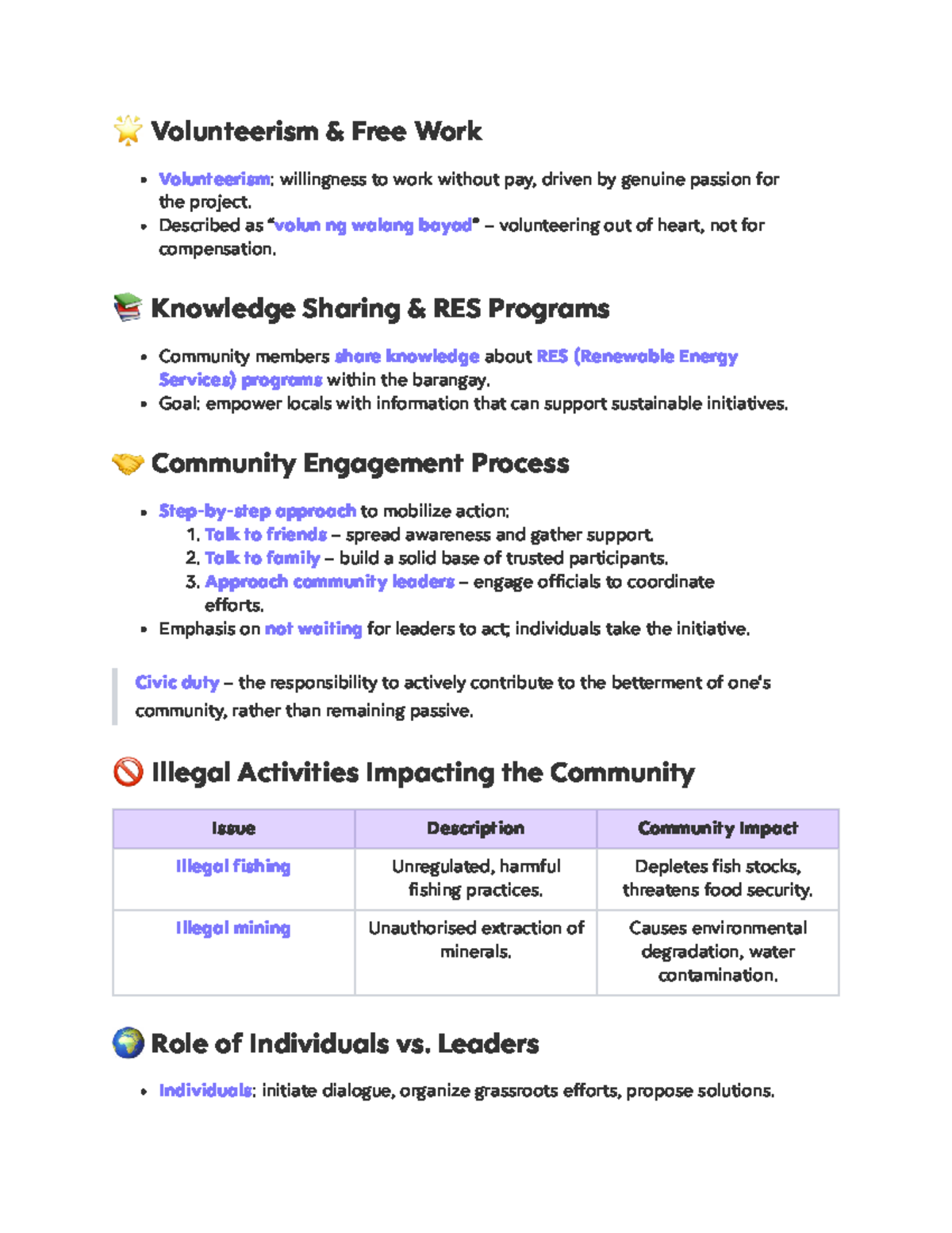 Philippines: Civic Engagement & Community Responsibility Guide - Studocu
