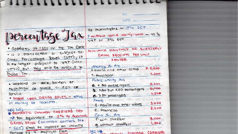 Business Tax Notes: VAT, PT, and Excise Tax Regulations - Studocu