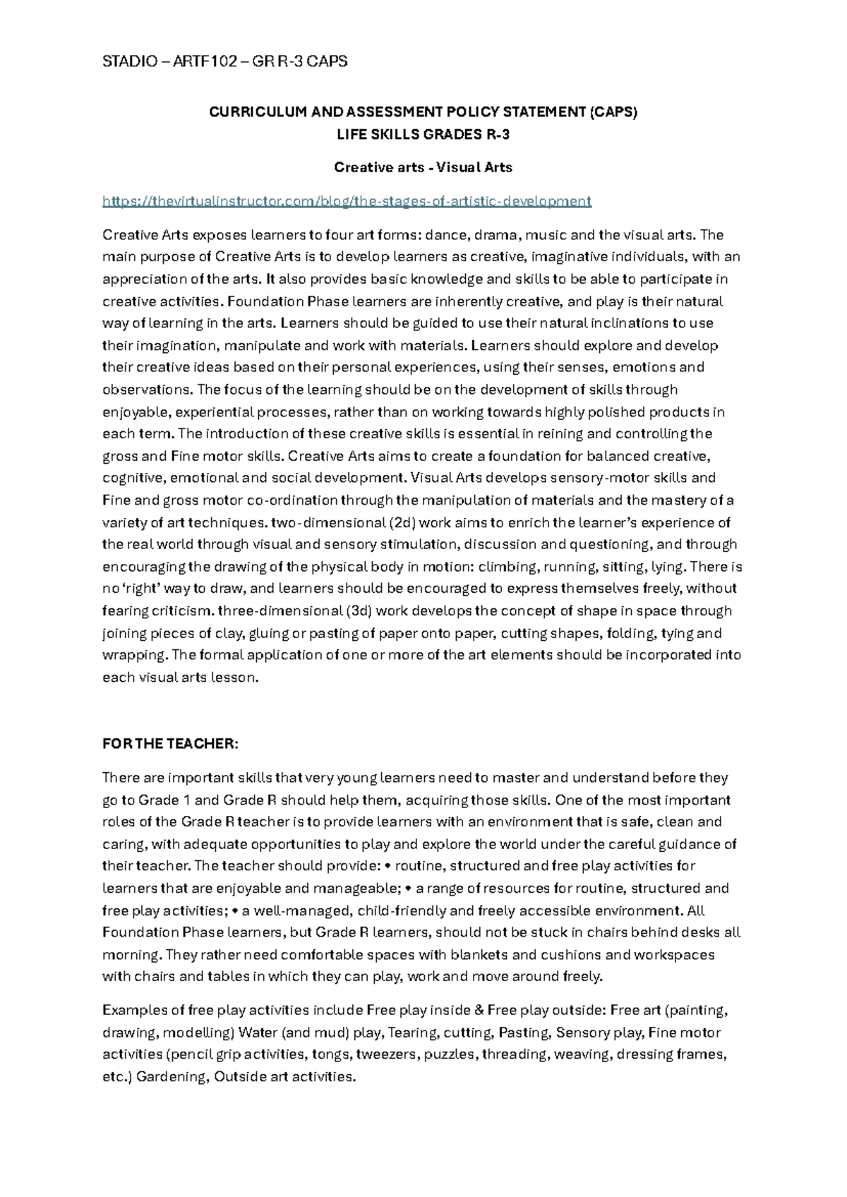 CAPS GR R TO 3 - CAPS - CURRICULUM AND ASSESSMENT POLICY STATEMENT ...