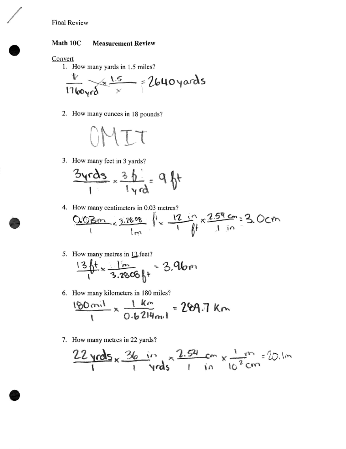 Grade 10 Math Measurement - Studocu