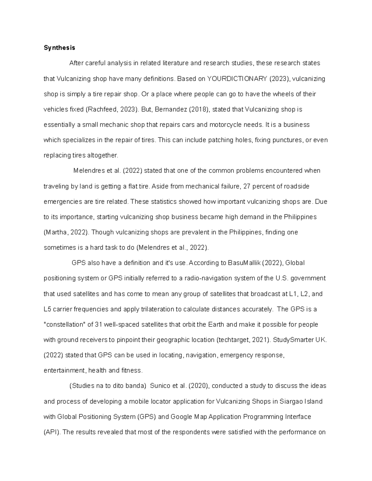 Vulcanizing Shop Locator: A GPS Application Study and Analysis - Studocu