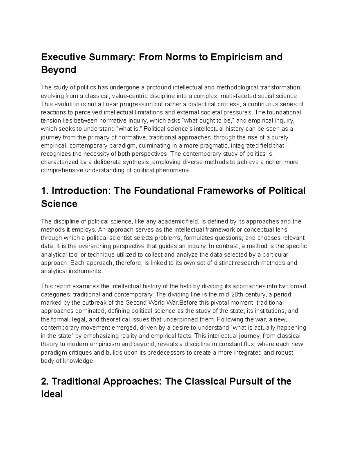 Evolution of Political Science: From Trad. to Contemp. Approaches - Studocu