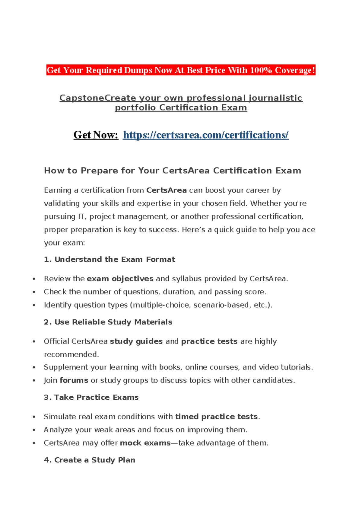 Capstone Certification Exam Prep: Build Your Journalistic Portfolio ...