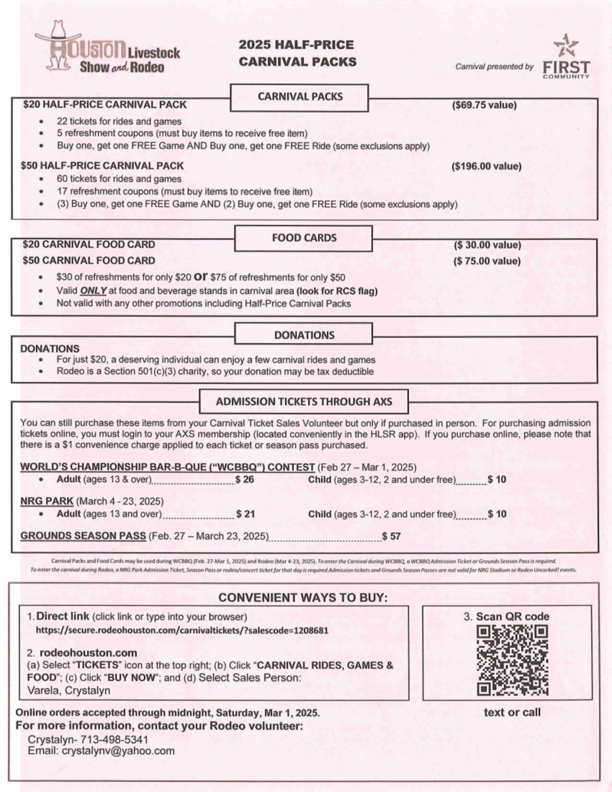 HLSR 2025 Carnival Packs & Admission Info for Rodeo Events - Studocu