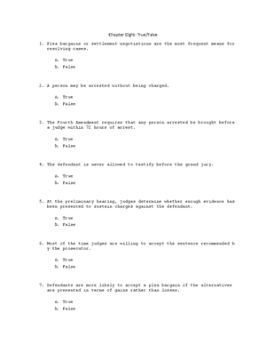 Chapter 13 Multiple Choice Answers - Chapter 13 Multiple Choice Answers The right to trial by ...