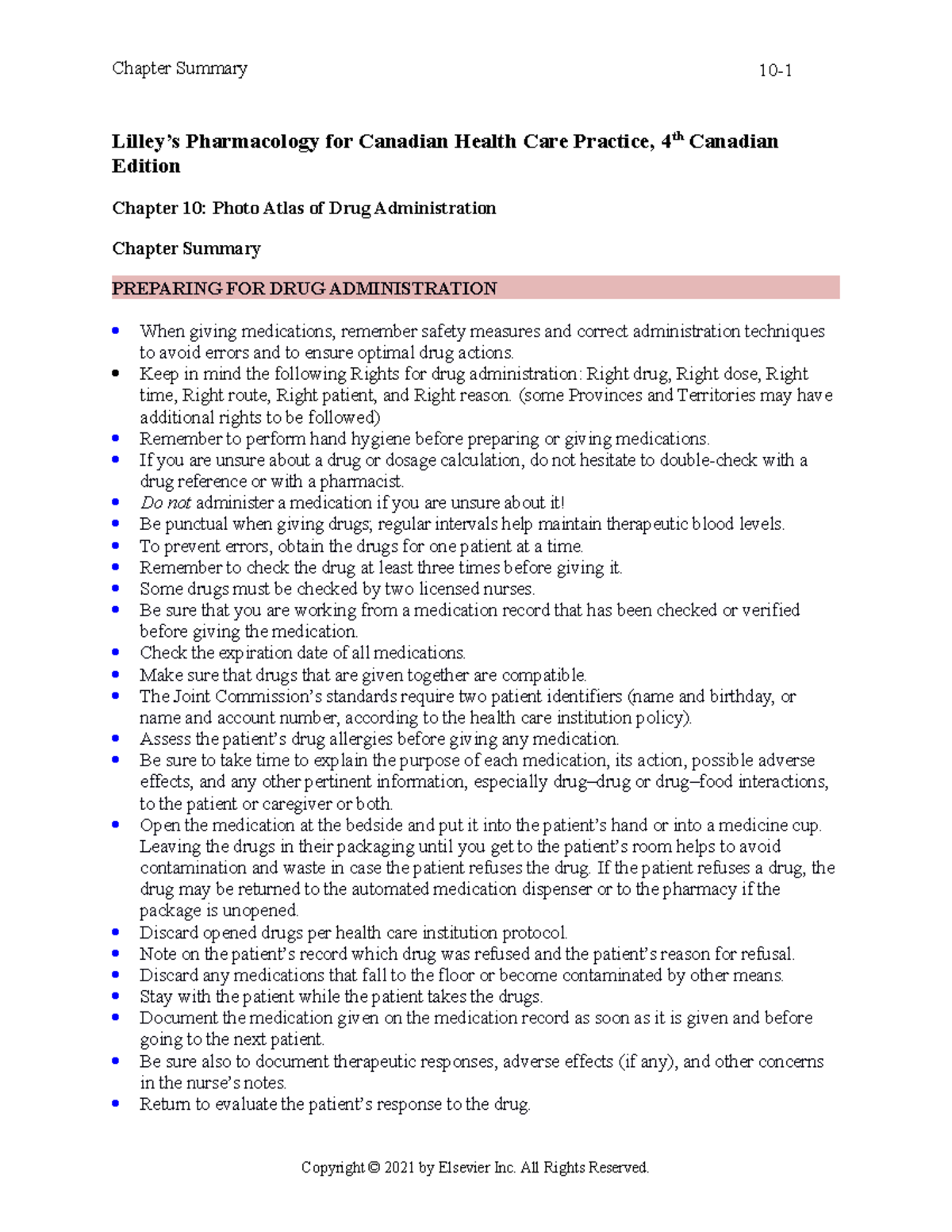 Chapter 010 - Lilley’s Pharmacology for Canadian Health Care Practice ...